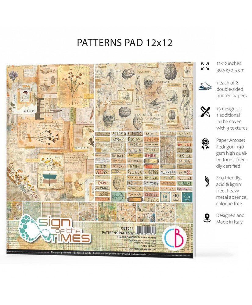 Sign of the Times Patterns Pad 12x12 8/Pkg