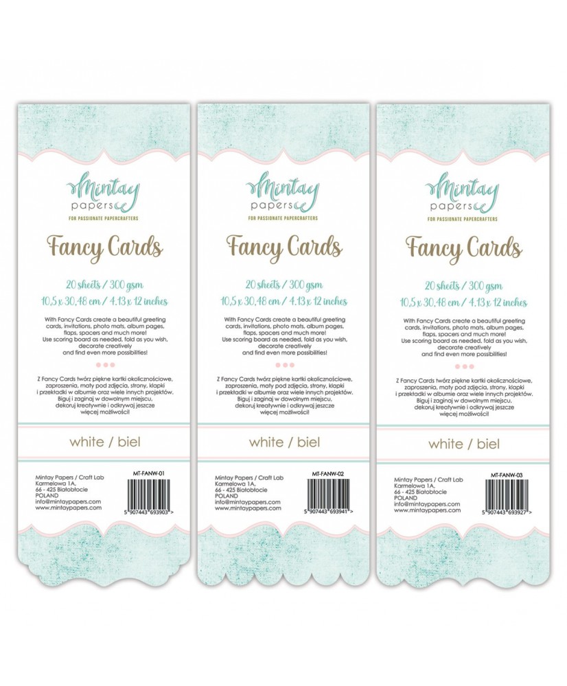 Fancy Cards - White 02. 20 sheets